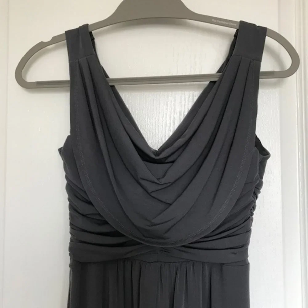 Dresses | Stunning Grey Cocktail Dress With Draped Back | Poshmark